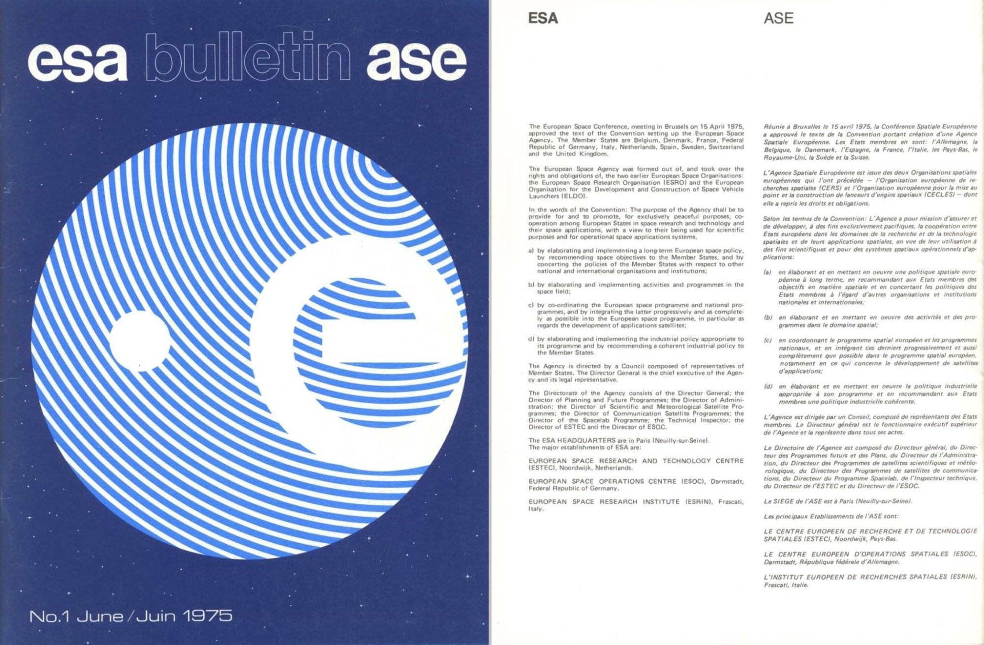 Space in the Seventies: The European Space Agency’s Logos, 1975 ...